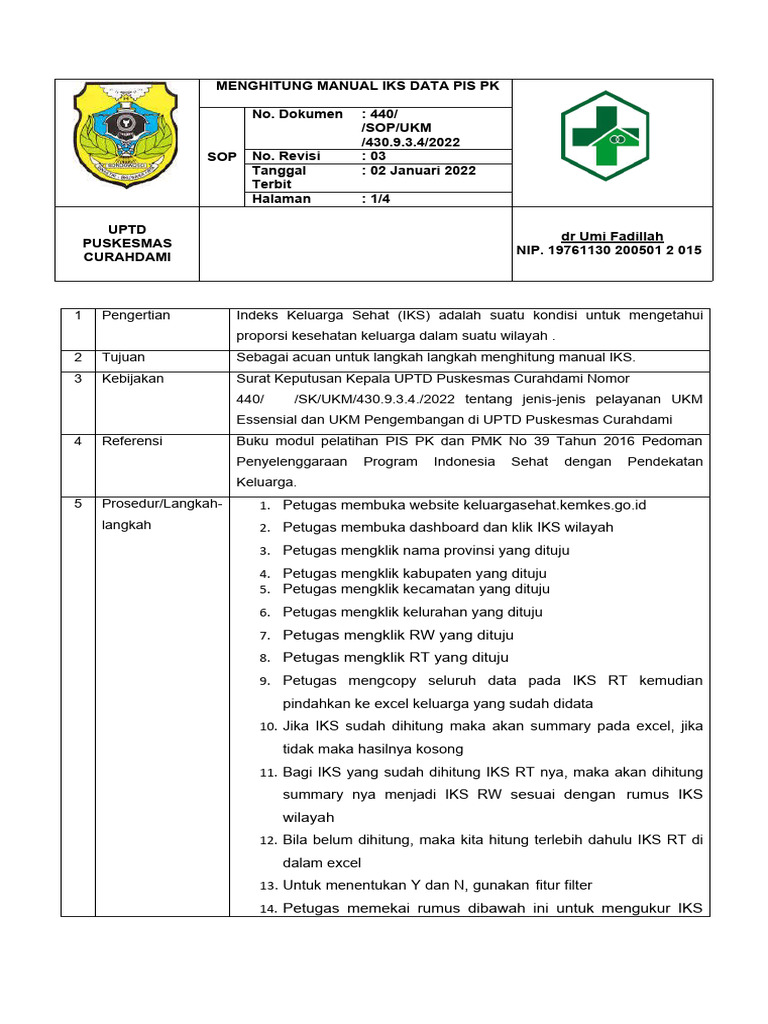 Sop Menghitung Manual Iks | PDF | Pengelolaan Keuangan & Uang
