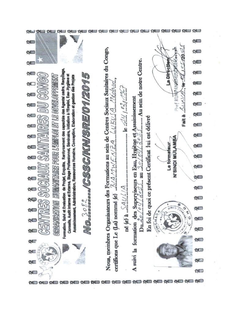 Attestation de Service Rendu | PDF