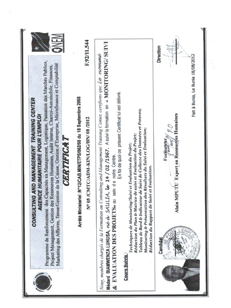 Attestation de Service Rendu | PDF