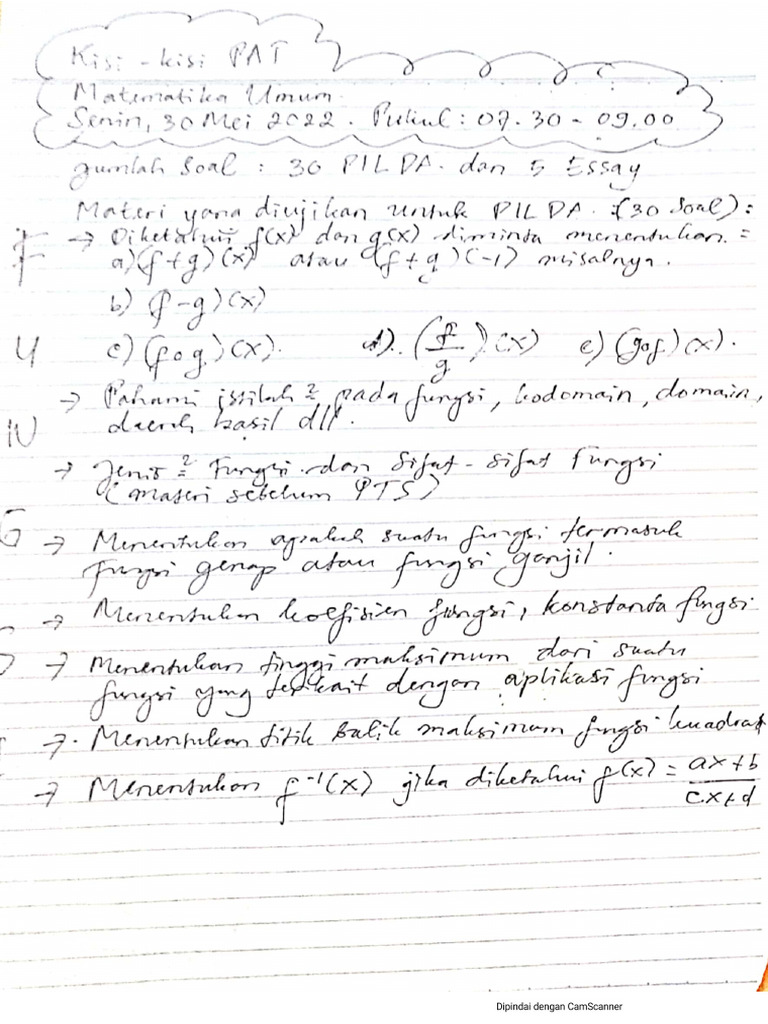 Kisi2 PAT MTK Umum | PDF