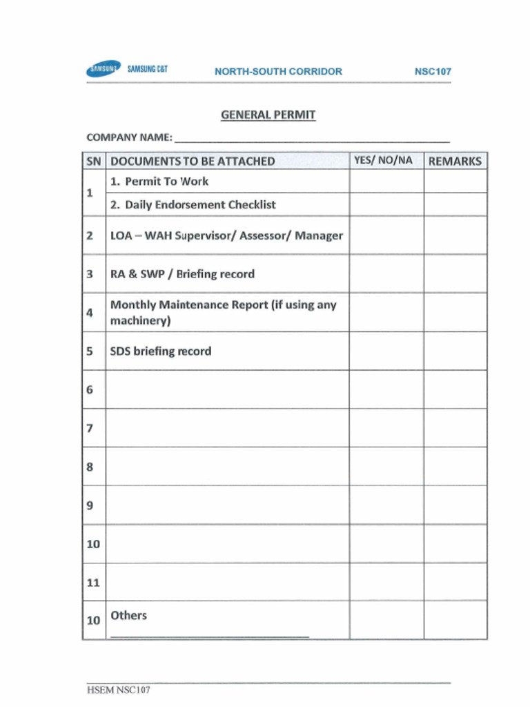 PTW Front Page Checklist | PDF