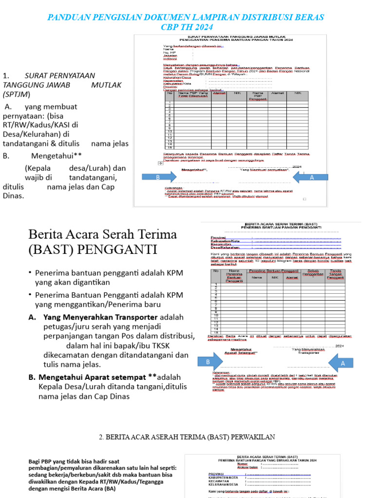 Panduan Pengisian Dokumen Lampiran Distribusi Beras | PDF