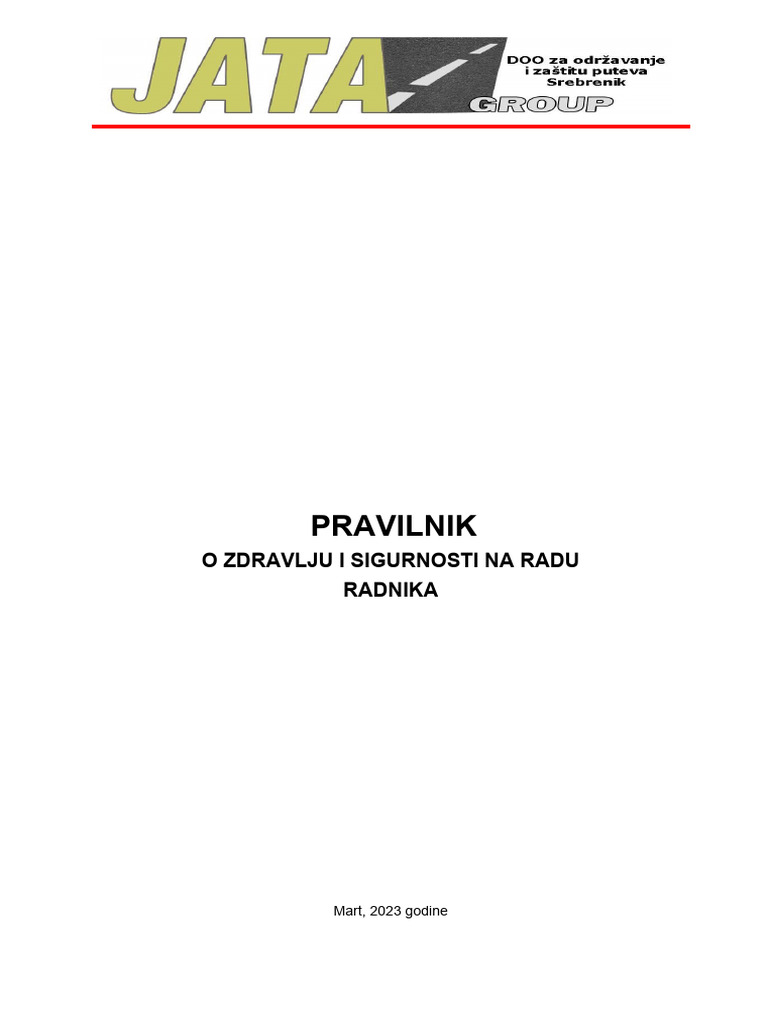 Pravilnik o Zdravlju I Sigurnosti Na Radu | PDF