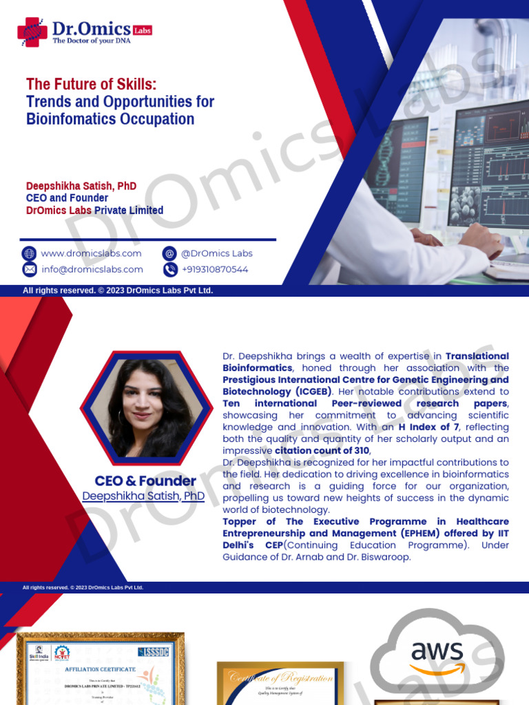 Bioinformatics Presentation | PDF | Bioinformatics | Dna Sequencing