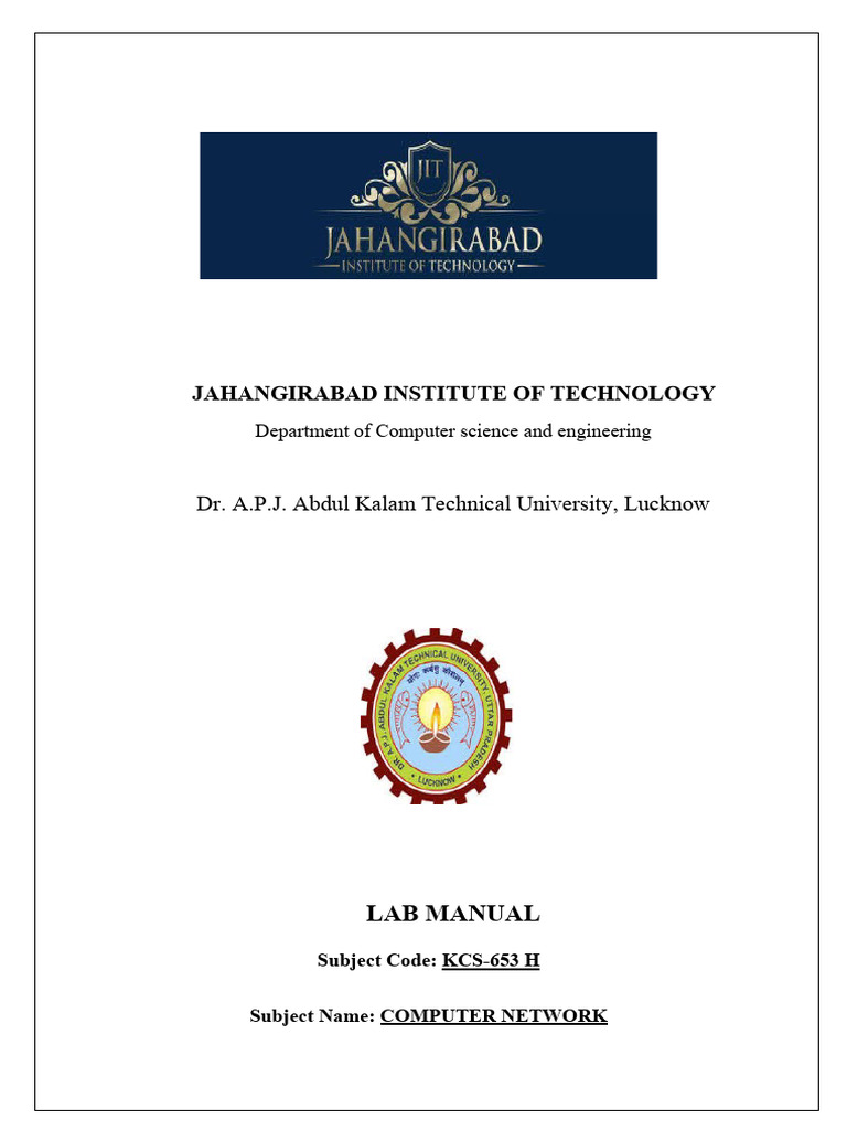 Computer Networks Lab Manual | PDF | Transmission Control Protocol ...