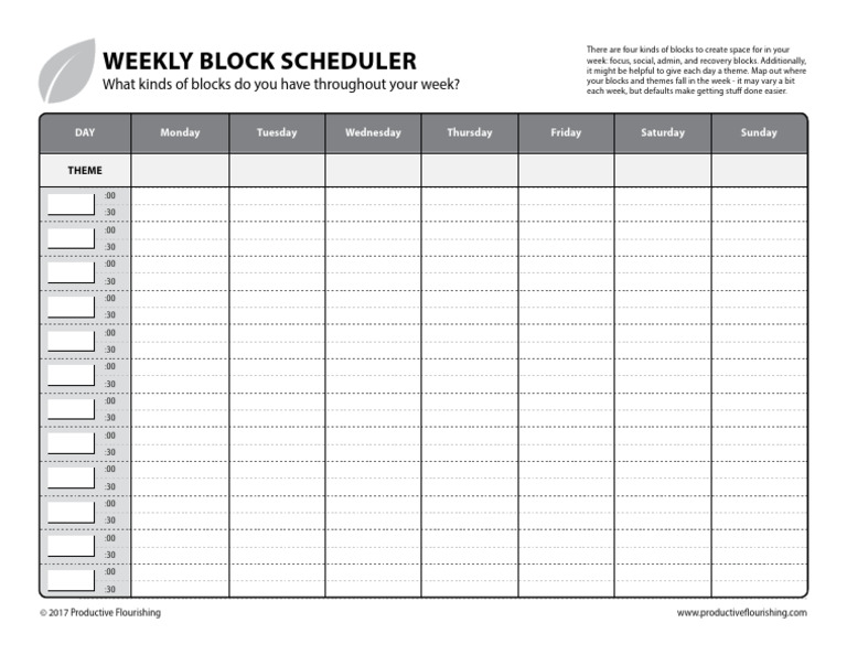 Weekly Block Scheduler 2017 | PDF