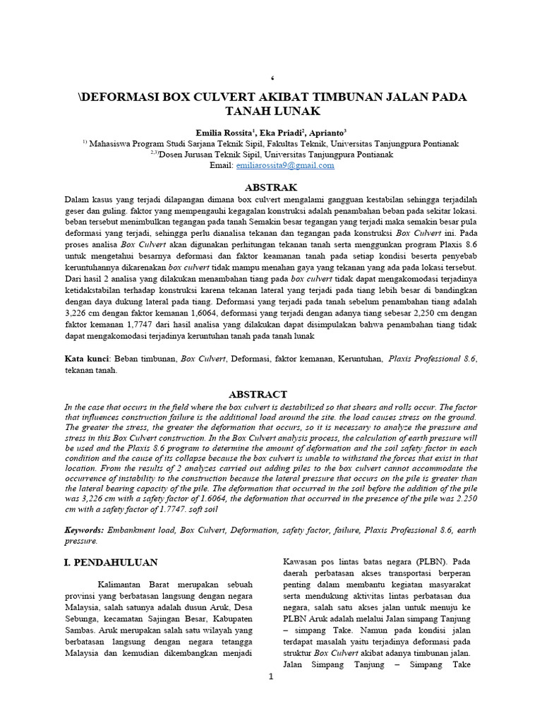 Deformasi Box Culvert | PDF
