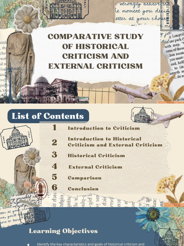 Comparative Study of Historical Criticism and External Criticism (R.P.H ...