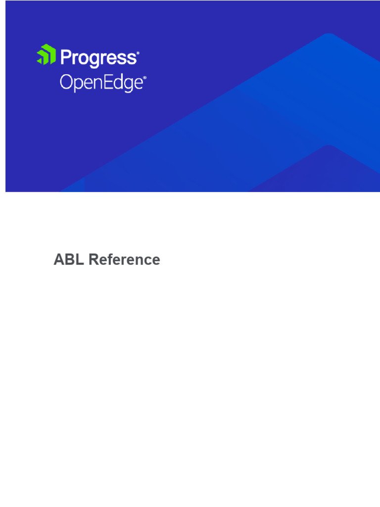 OpenEdge Reference | PDF | Computing | Computer Programming