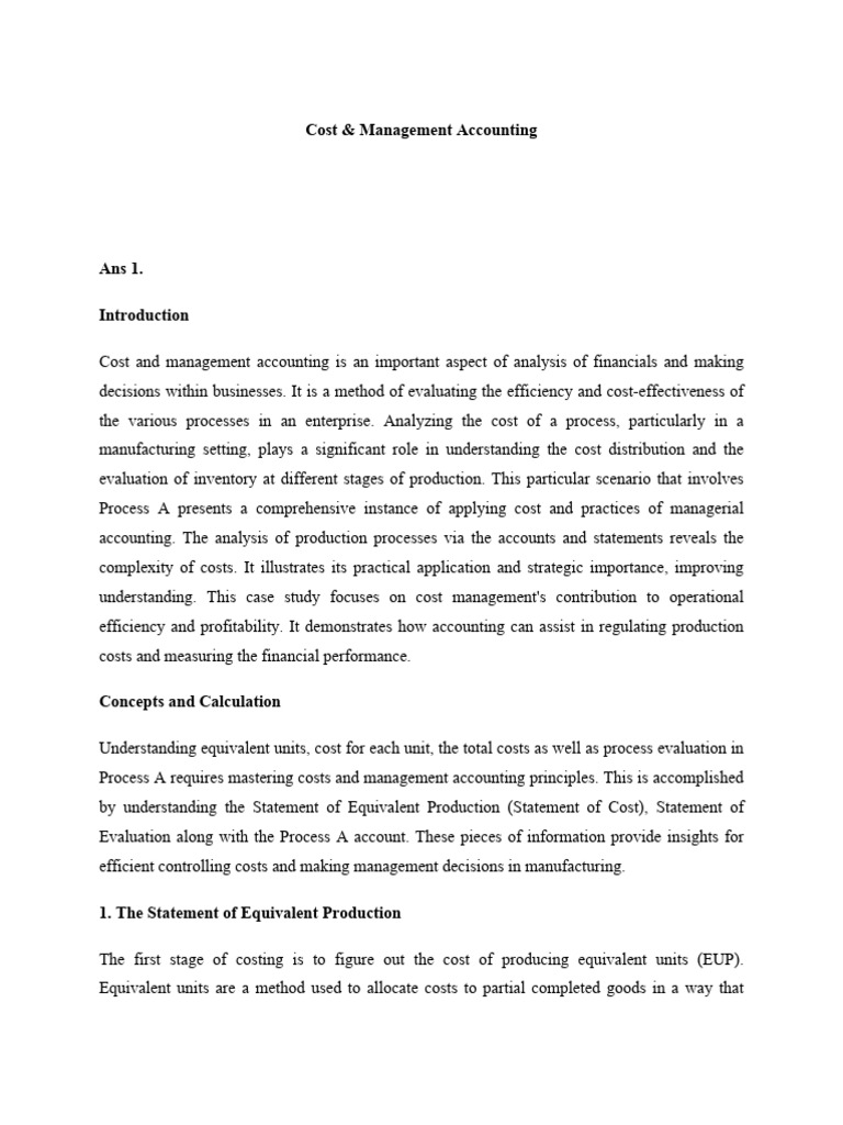 Cost Management Accounting | PDF | Management Accounting | Cost Accounting