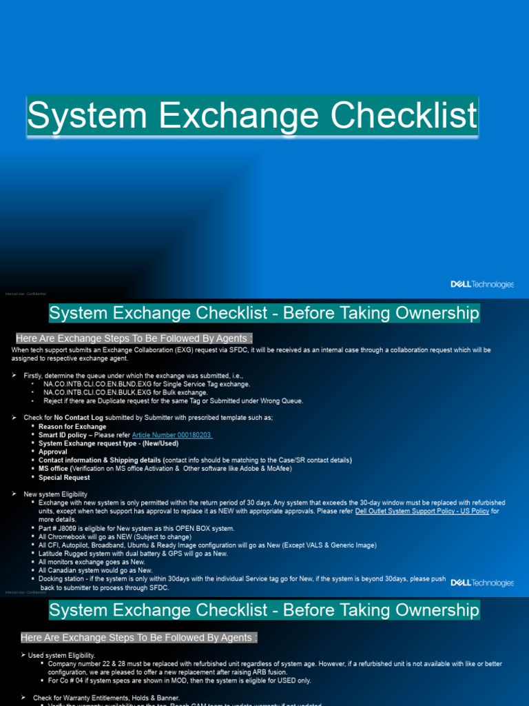 Exchange - Checklist Ppt_1 | PDF | Mail | Proofreading