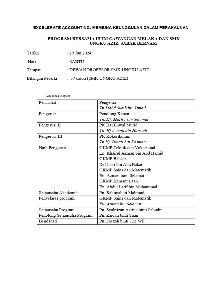 Taklimat Excelerate Accounting (11 Jun) | PDF