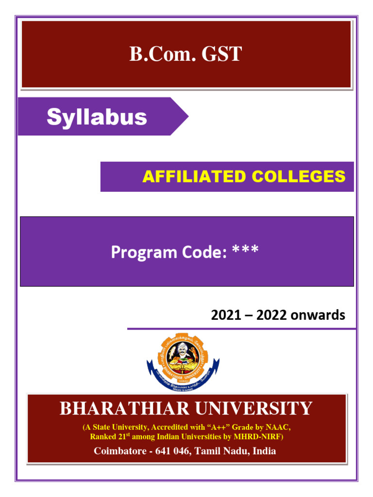 Bcom GST 2021 22 | PDF | Marketing | Bookkeeping