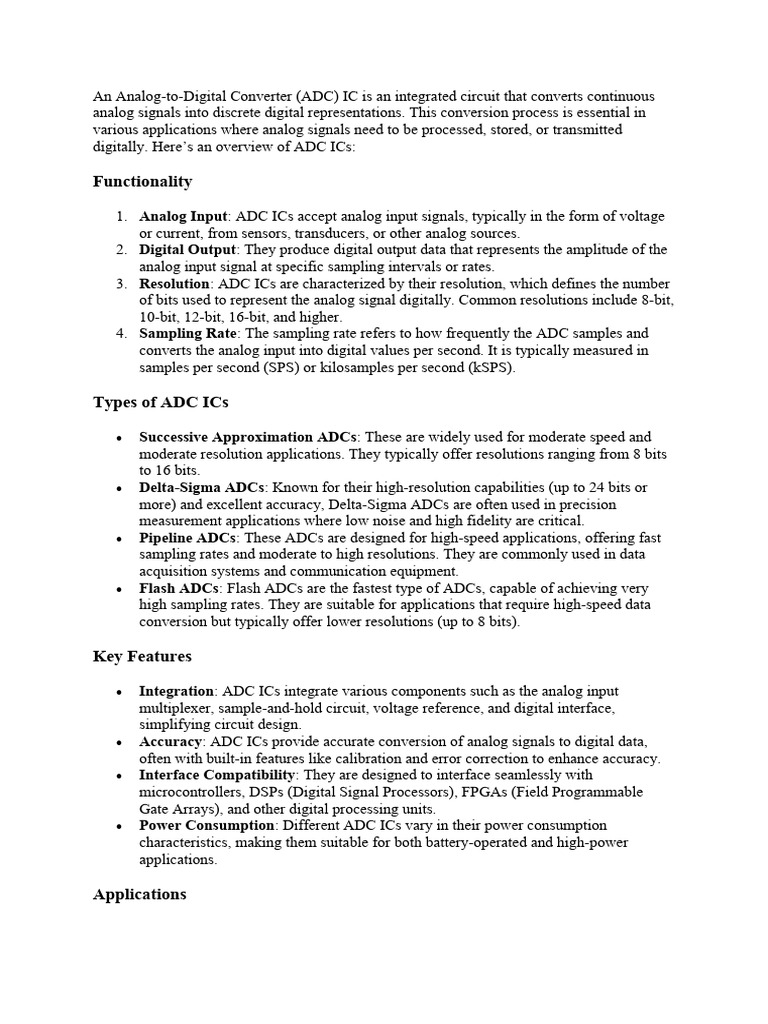 Functionality | PDF | Analog To Digital Converter | Sampling (Signal Processing)