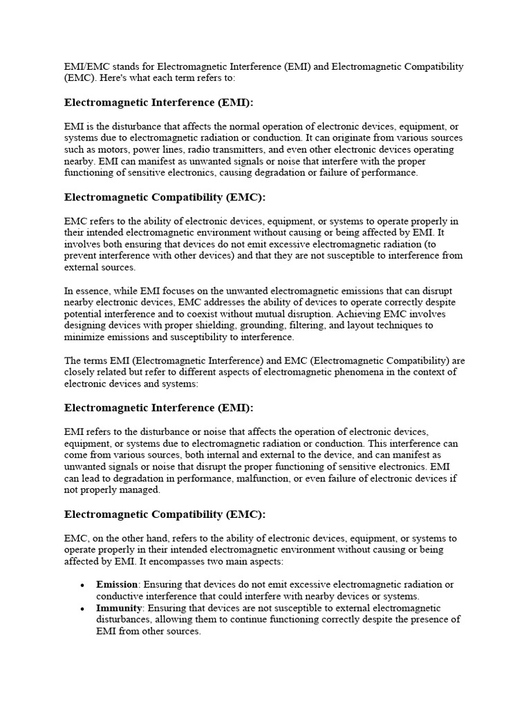 Emi & Emc | PDF | Electromagnetic Compatibility | Electromagnetic Interference