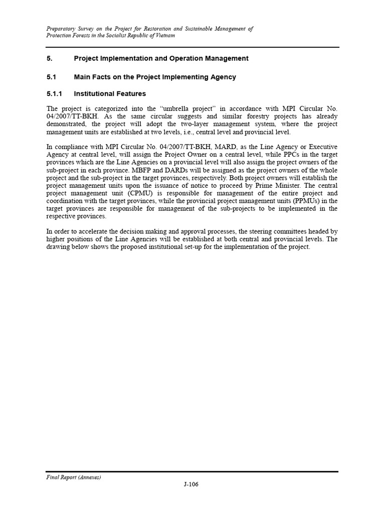 Project Implementation and Operation Management 5.1 Main Facts On The ...