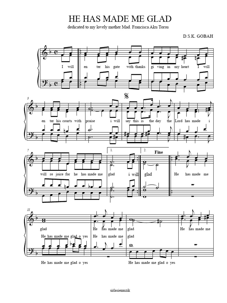 He Has Made Me Glad | PDF