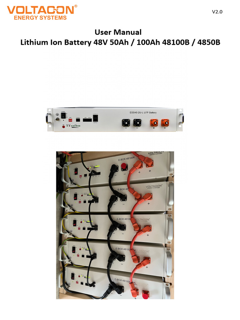 User Manual - Lithium 100ah 48V Series V2.0ï Bï | PDF | Lithium Ion ...