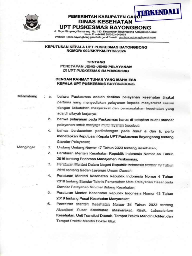 SK Jenis Pelayanan ILP 2024-20240515093444 | PDF