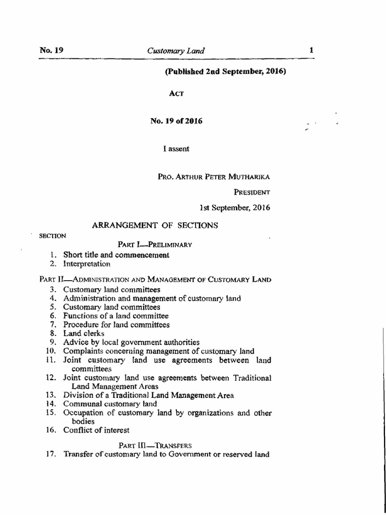 Customary Land Act | PDF | Lease | Committee