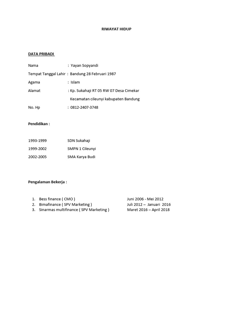 Paklaring Kang Yayan +CV | PDF