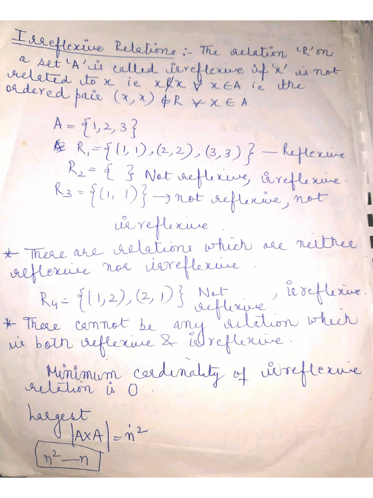 Irreflexive Relations | PDF