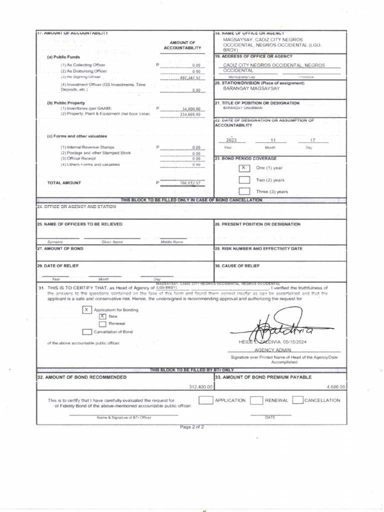 PB Application For Bonding (Back) | PDF