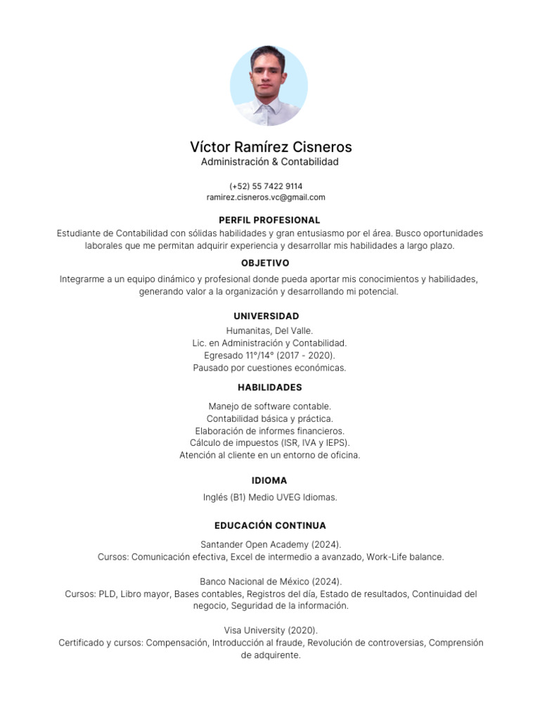 Currículum Vitae | PDF | Contabilidad | México