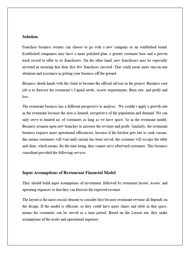 Solution | PDF | Franchising | Restaurants