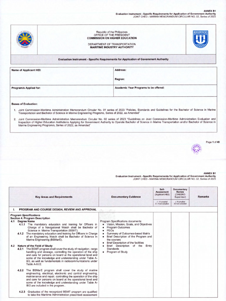 Annex B1 JCMMC 2 S. 2023 | PDF | Curriculum | Verification And Validation
