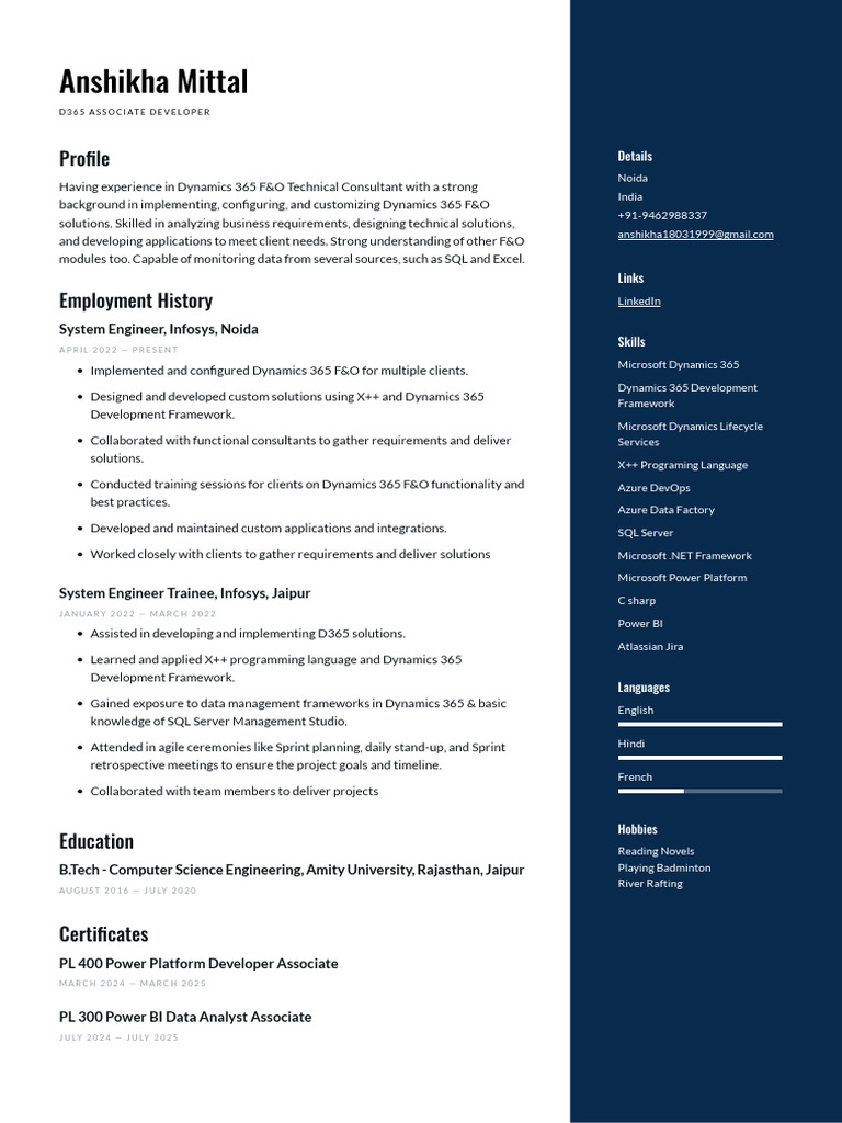 Anshikha Mittal CV | Download Free PDF | Microsoft Sql Server | Computing