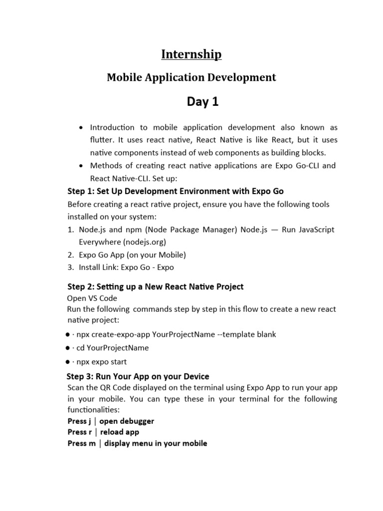 Internship Report | PDF | Mobile App | Computer Science