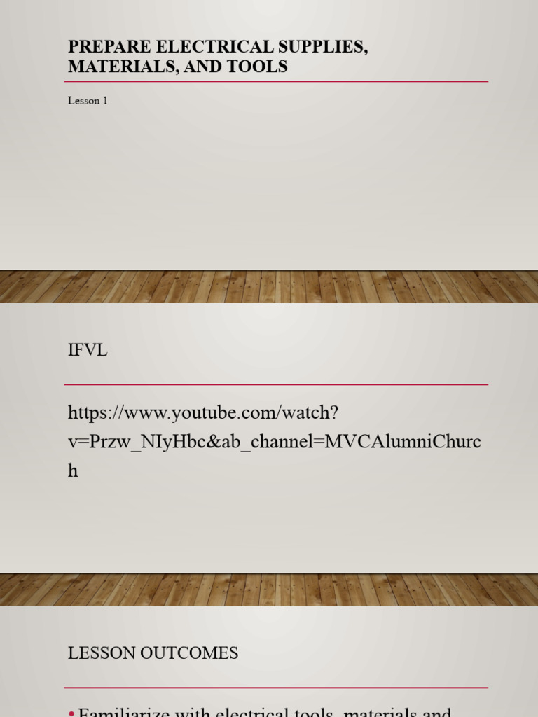 Prepare Electrical Supplies Materials and Tools 1 | PDF | Electrical ...