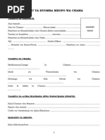 Fomu Ya Bima Ya Afya | PDF