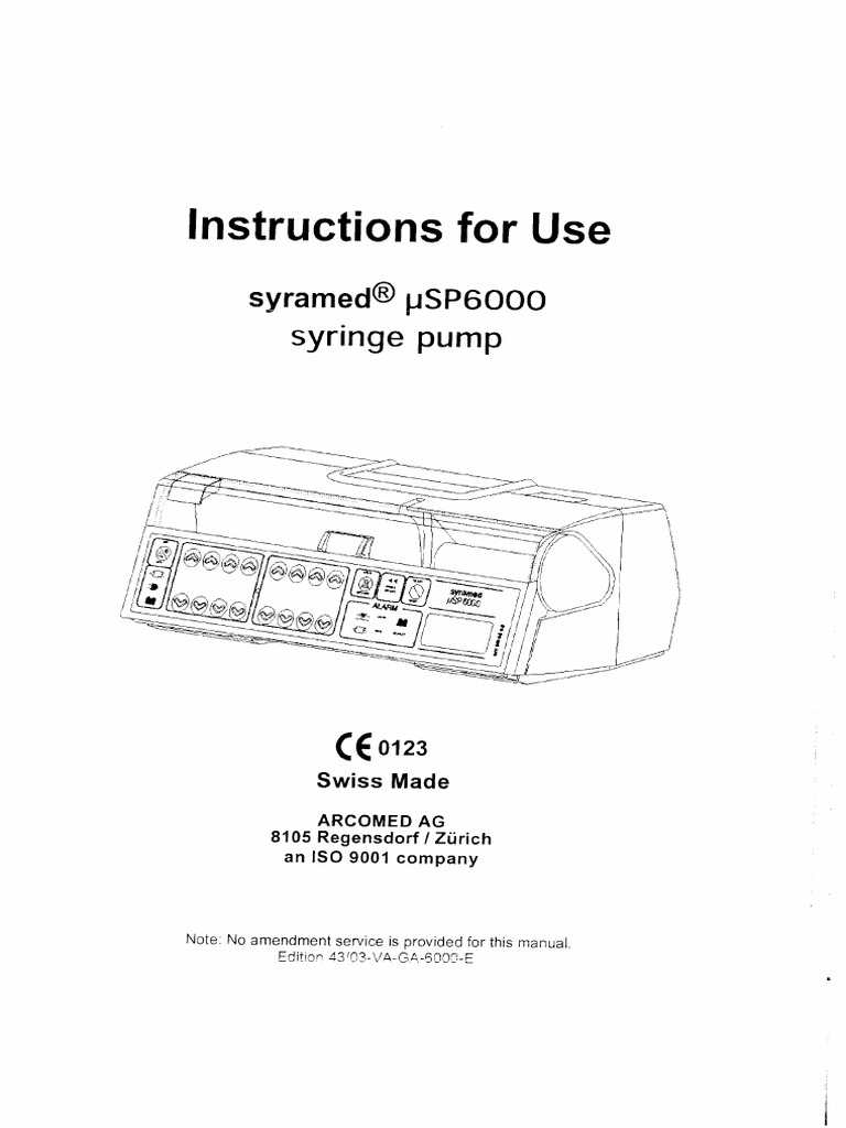 Arcomed Syramed USP6000 - User Manual | PDF