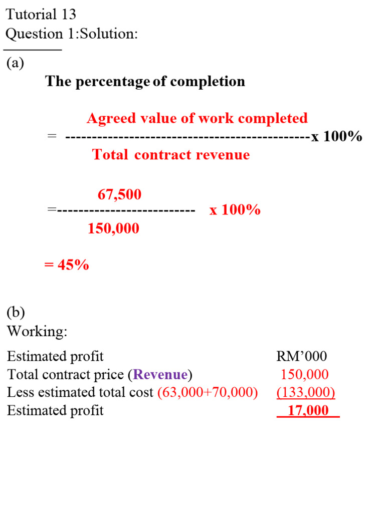 Answer For Revenue Tutorial | PDF | Revenue | Cost