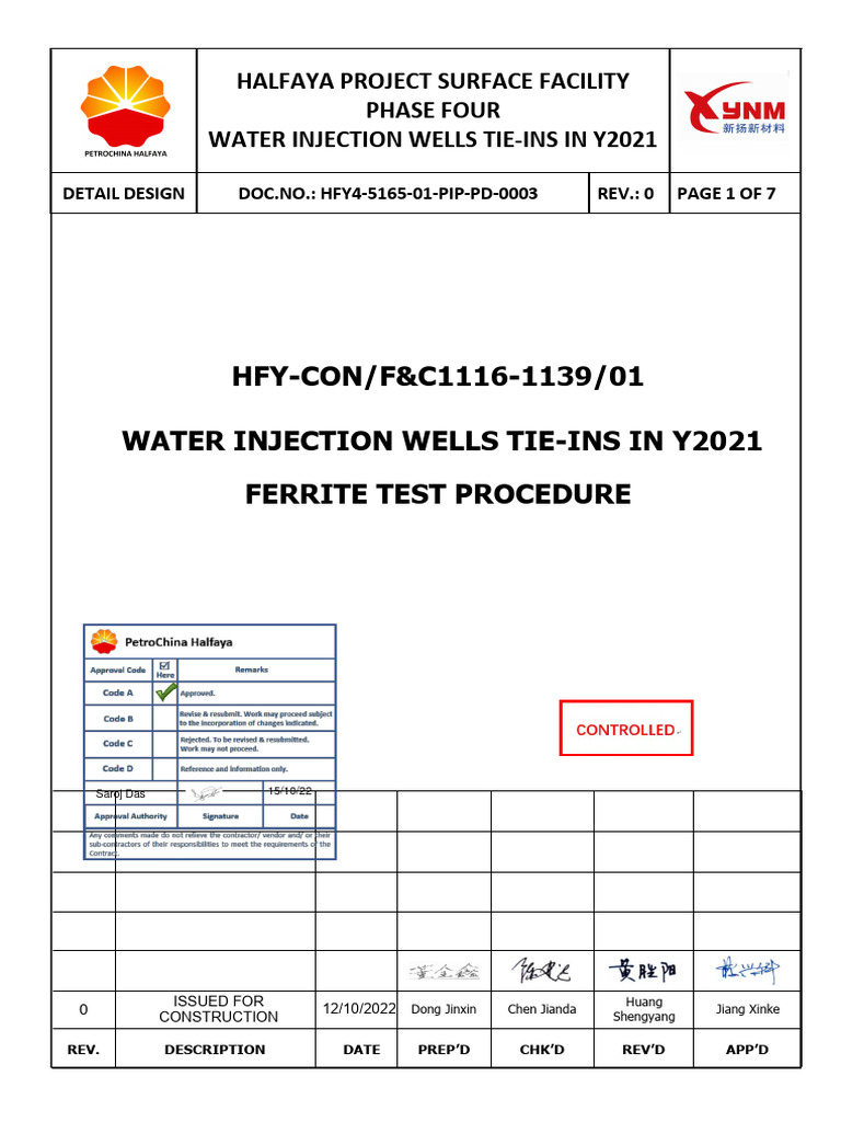 Ferrite Test Procedure for Water Injection Wells | PDF | Stainless ...