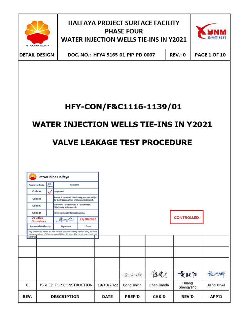 HFY4-5165-01-PIP-PD-0007 - 0 - Valve Leakage Test Procedure-Code-A ...