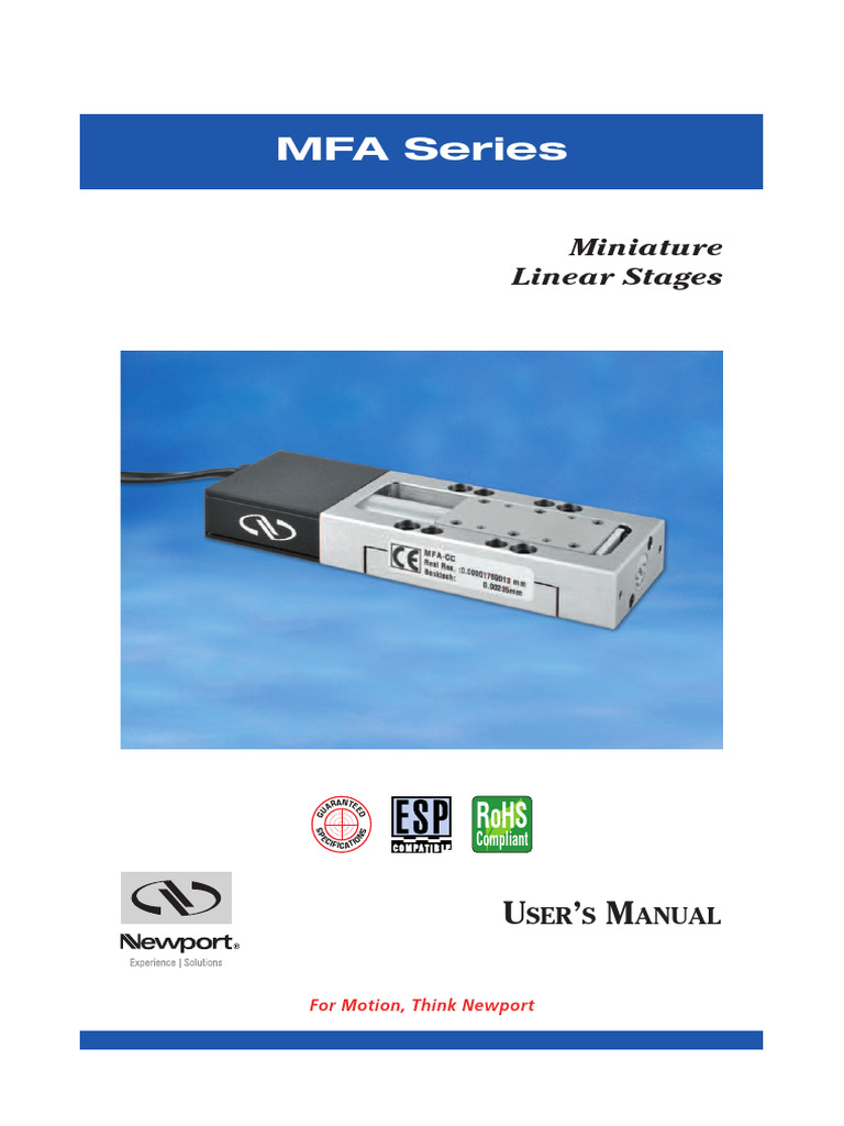 MFA CC UserManual | PDF | Electric Motor | Bearing (Mechanical)
