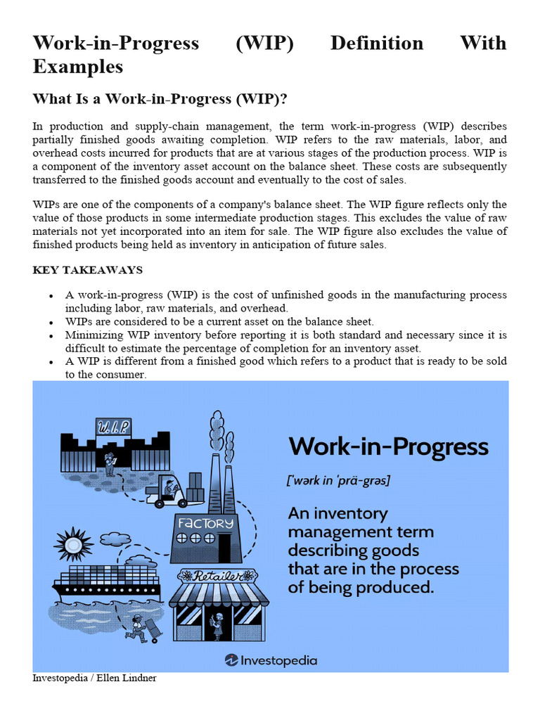 Understanding Work-in-Progress (WIP) | PDF | Inventory | Cost Of Goods Sold