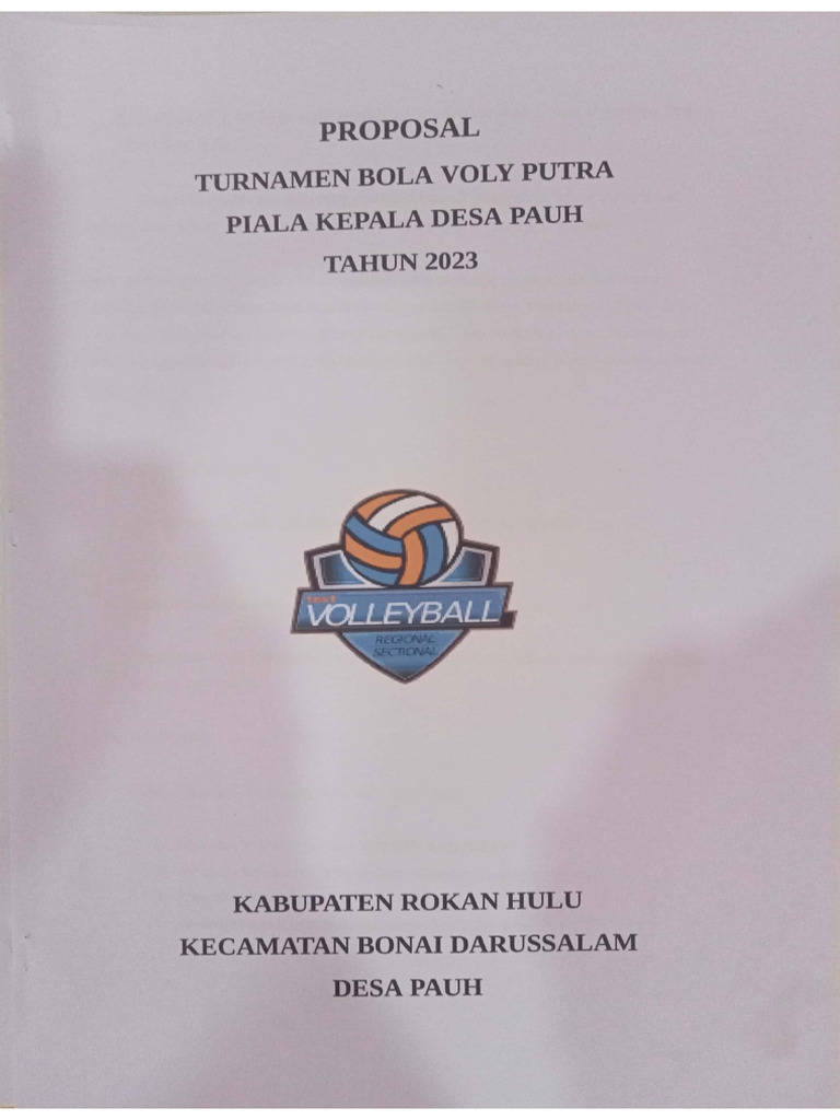 Proposal Turnamen Voly Putra Desa Pauh-1 | PDF