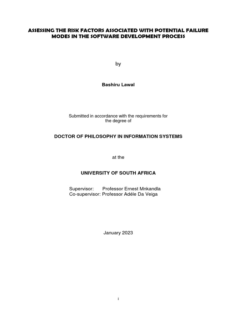 Thesis Lawal B | PDF | Risk | Risk Management