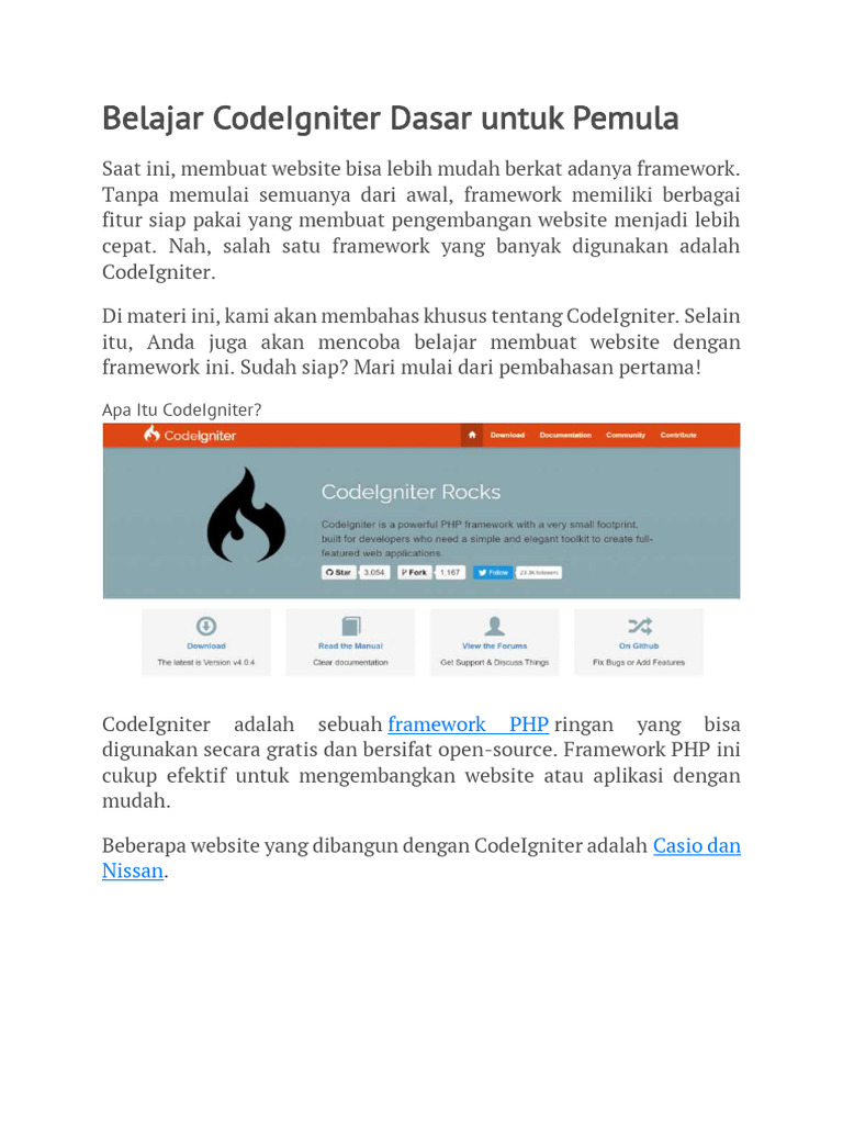 Belajar CodeIgniter untuk Pemula | PDF | Seni | Komputer