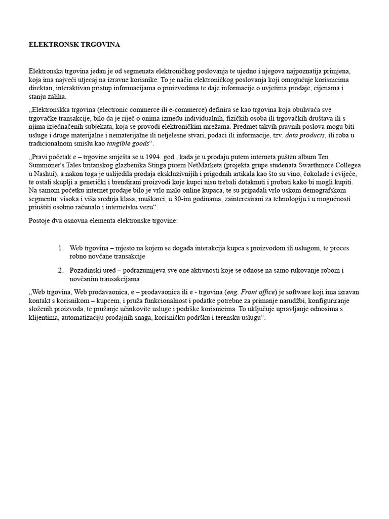 E Trgovina | PDF