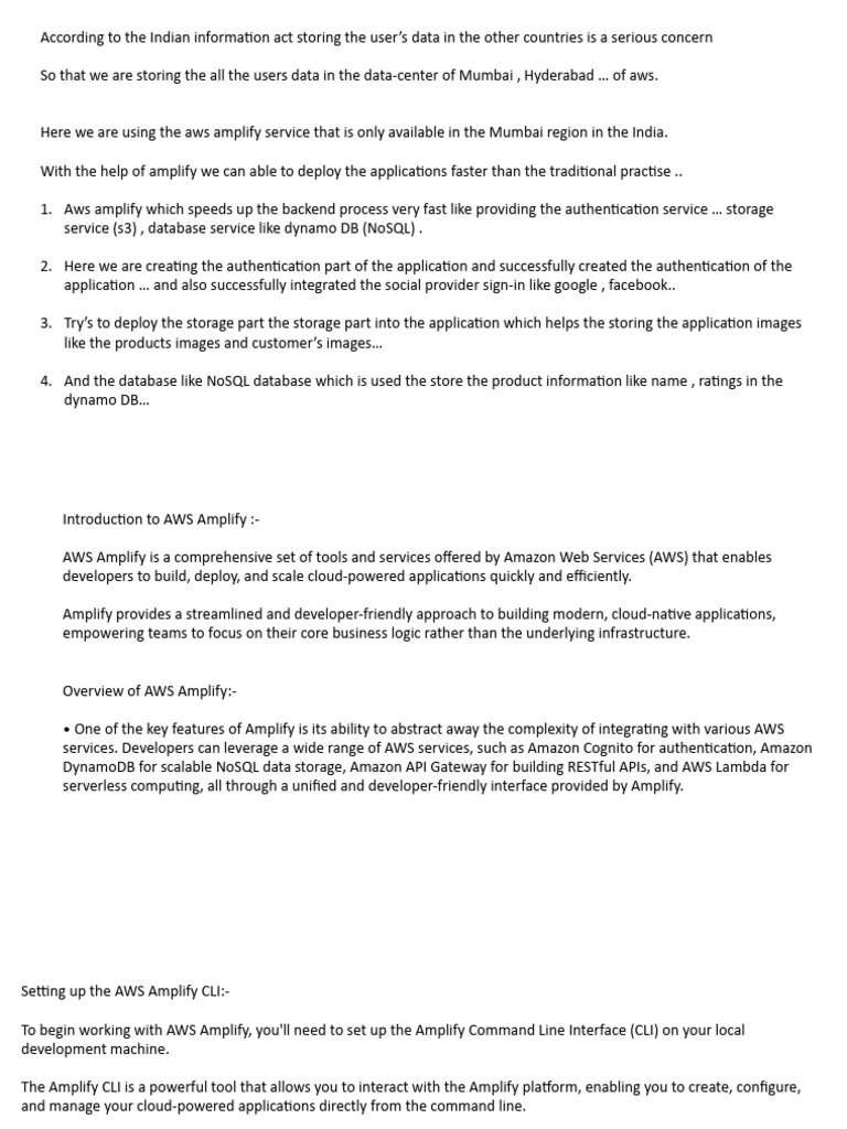 Infispec Amplify Docs | PDF | Amazon Web Services | Command Line Interface