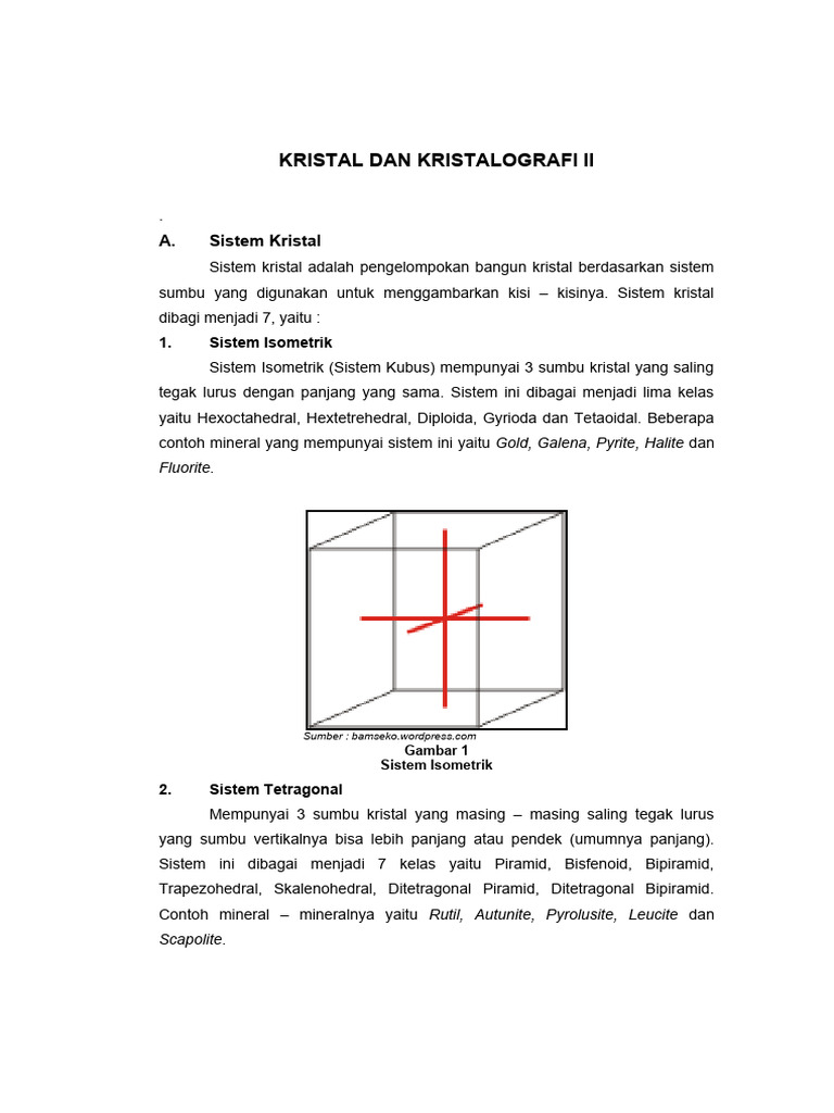 Jenis dan Proyeksi Sistem Kristal | PDF | Sains & Matematika ...