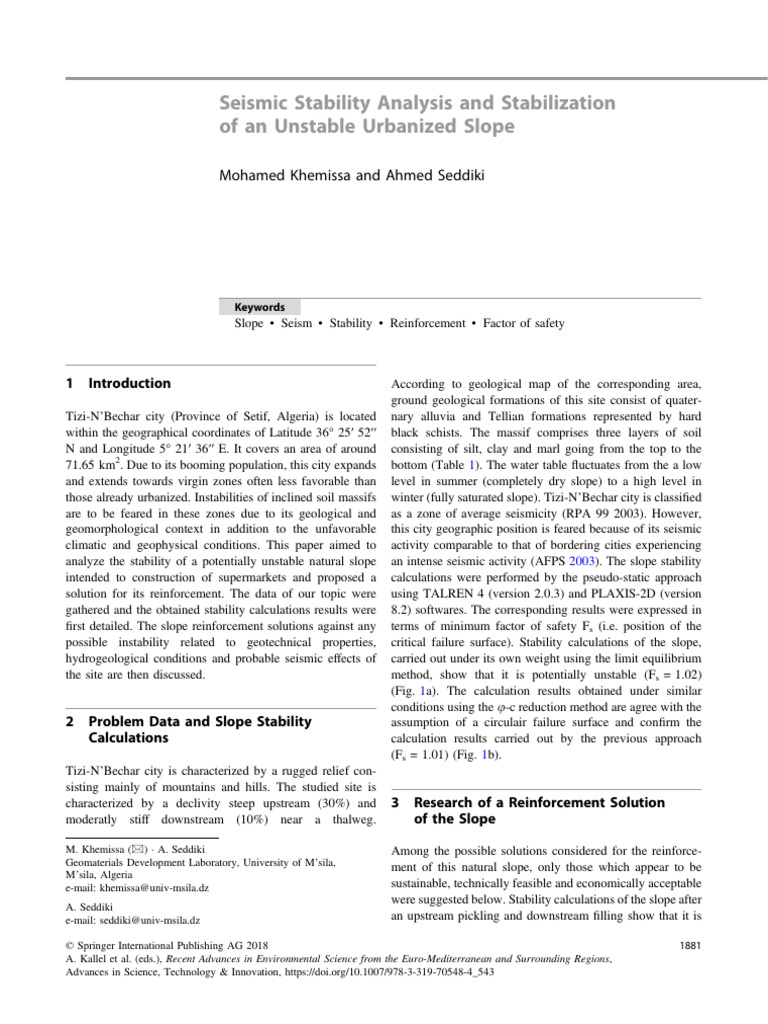Seismic Stability Analysis | PDF | Deep Foundation | Earth Sciences