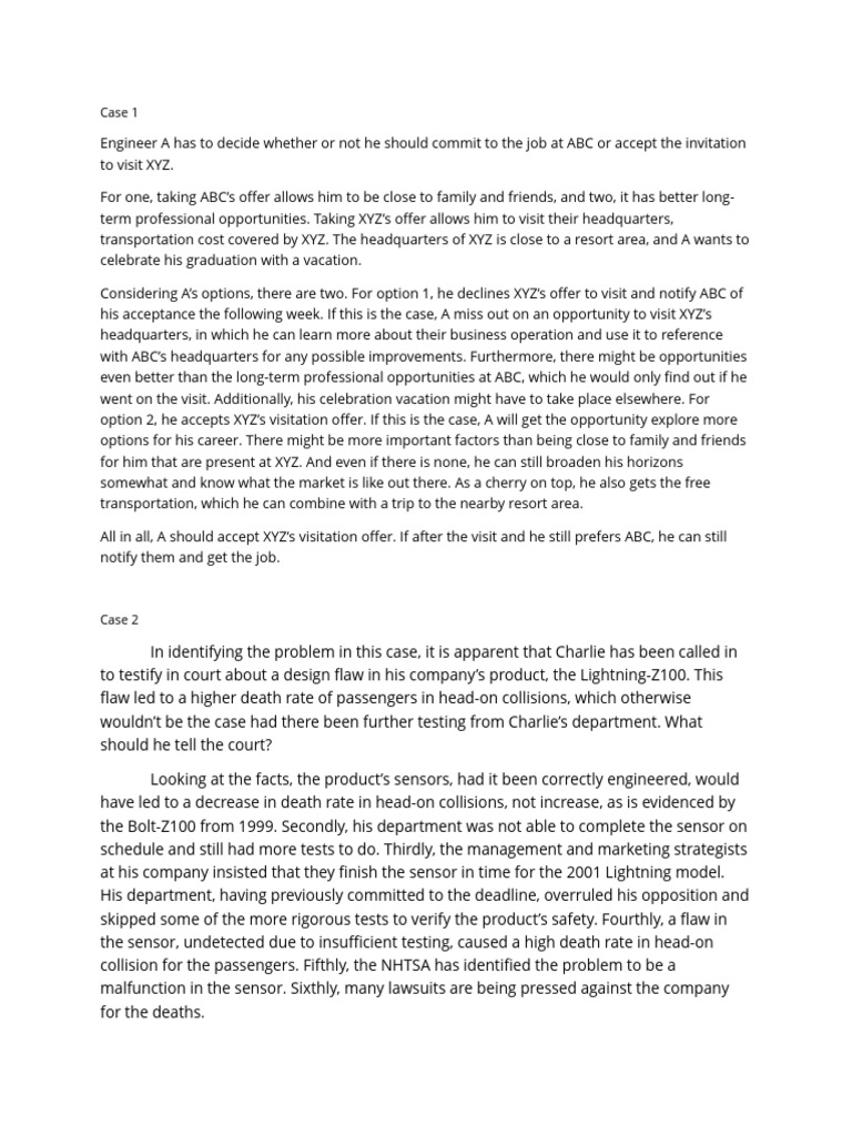 Case 1 | PDF | Integrity