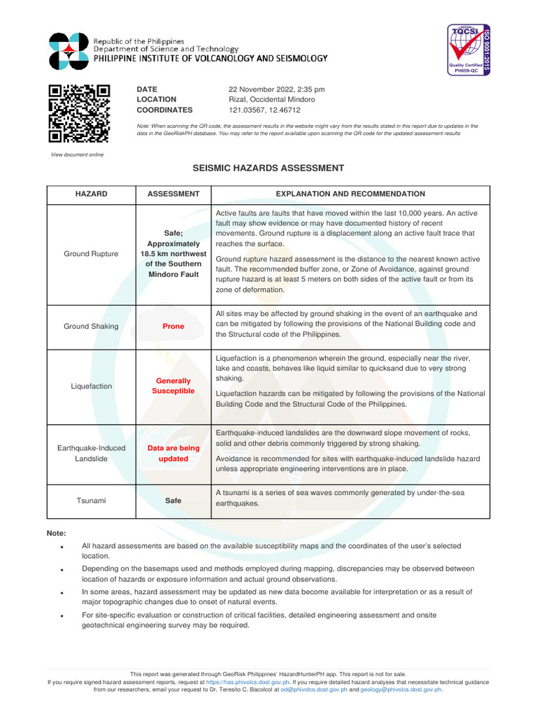 Hazard Assessment Report | PDF | Flood | Volcano