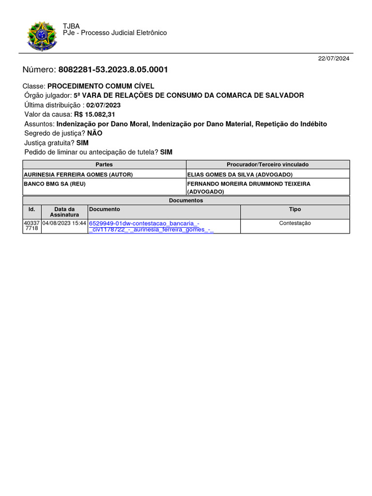 Contestacao BMG | PDF | Crédito consignado | Estatuto de limitações